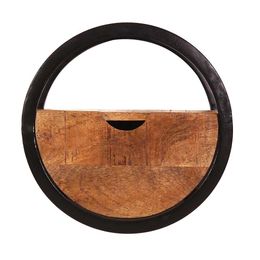Pharao24.de Runde Regale zur Wandmontage Metall und Holz