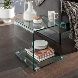 Pharao24.de Glastisch Beistelltisch Transparent modernem Design