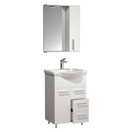 Pharao24.de G&auml;ste WC M&ouml;bel inklusive Waschbecken in Wei&szlig; 55 cm breit (zweiteilig)