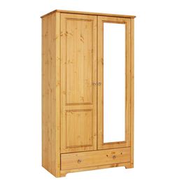 Pharao24.de Holz Schrank aus Kiefer Massivholz Spiegelt&uuml;r