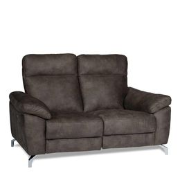 Pharao24.de Couch mit Relaxfunktion Grau Microfaser