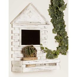 Pharao24.de Shabby Holzregal mit Tafel in Antikwei&szlig; Tanne Massivholz