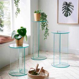 Pharao24.de Blumenhocker Glas in modernem Design 71 cm hoch (dreiteilig)
