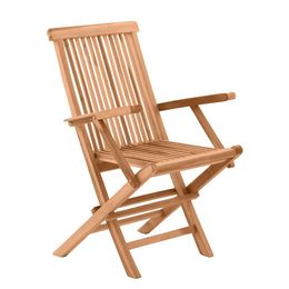 Pharao24.de Garten Klappst&uuml;hle aus Teak Massivholz 45 cm Sitzh&ouml;he (2er Set)