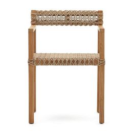 Pharao24.de Hochwertige St&uuml;hle aus Teak Massivholz Kordel Geflecht (2er Set)