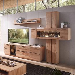 Pharao24.de Wohnwand TV Wohnwand mit teilmassiver Oberfl&auml;che 193 cm breit (dreiteilig)