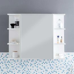 Pharao24.de Wei&szlig;er Spiegelschrank 80 cm breit 1-t&uuml;rig