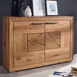 Pharao24.de Wohnzimmer Sideboard aus Wildeiche Massivholz ge&ouml;lt 114x86x40 cm Pharao24