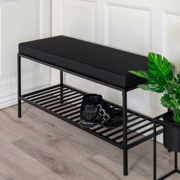 Pharao24.de Moderne Garderobenbank in Schwarz Stahl 100 cm breit