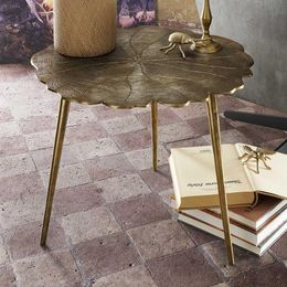 Pharao24.de Designercouchtisch in Altgoldfarben Metall