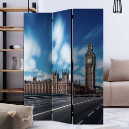 Pharao24.de Leinwand Raumtrenner in Blau und Grau LONDON Ansicht