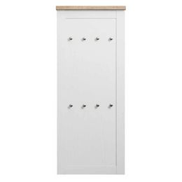 Pharao24.de Landhaus Wandgarderobe in Wei&szlig; 120 cm hoch mit 8 Haken