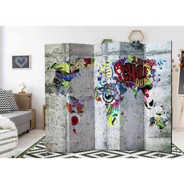 Pharao24.de Cooler Raumteiler Paravent Graffiti Motiv modern