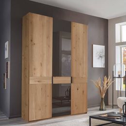 Pharao24.de Kleiderschrank Dreht&uuml;renschrank in modernem Design teilmassiv