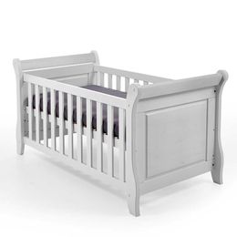 Pharao24.de Baby Gitterbett in Wei&szlig; Kiefer Massivholz
