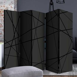 Pharao24.de Gro&szlig;er Paravent in Schwarzgrau und Schwarz modernem Design