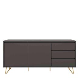 Pharao24.de Esszimmersideboard in Grau und Goldfarben 150 cm breit