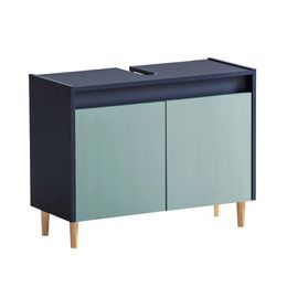 Pharao24.de Waschbeckenschrank Waschtischunterbau mit Dreht&uuml;ren in modernem Design