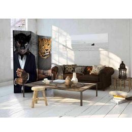 Pharao24.de Wohnzimmer Paravent mit Fantasy Raubkatzen modern