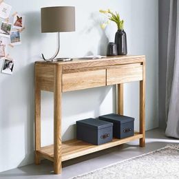 Pharao24.de Flur Konsolentisch aus Wildeiche Massivholz 90 cm 90x78x33 cm Pharao24