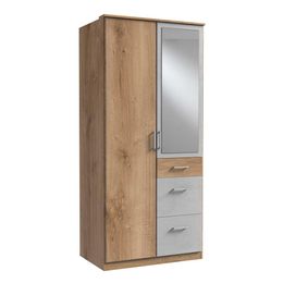 Pharao24.de Jugend Kleiderschrank modern mit Spiegelt&uuml;r drei Schubladen