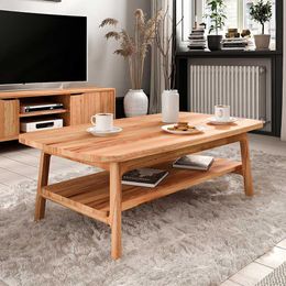 Pharao24.de Couchtisch Sofatisch aus Kernbuche Massivholz mit Vierfu&szlig;gestell