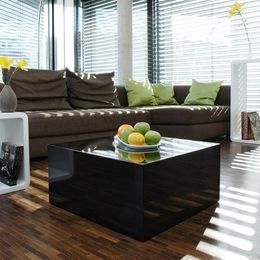 Pharao24.de Block Couchtisch in Schwarz Hochglanz 60 cm breit