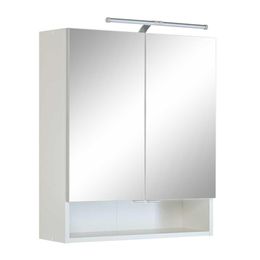 Pharao24.de Badezimmer Spiegelschrank in Wei&szlig; 60 cm breit