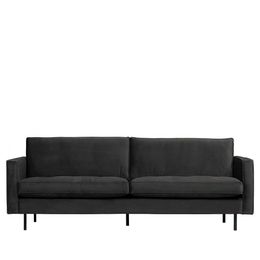 Pharao24.de Drei-Sitzer Sofa in Anthrazit Samt 230 cm breit