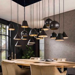 Pharao24.de Pendelleuchte im Industry und Loft Stil Anthrazit