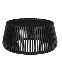Pharao24.de Wohnzimmertisch Designercouchtisch in Schwarz mit Gestell in Trommelform