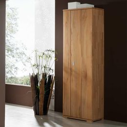 Pharao24.de Garderobenschrank aus Kernbuche Massivholz mit Kleiderstange