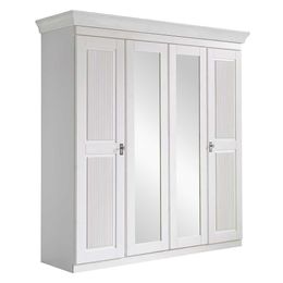 Pharao24.de Schlafzimmerschrank wei&szlig; Dreht&uuml;renschrank mit Spiegeln und Dreht&uuml;ren