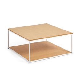 Pharao24.de Wohnzimmertisch 80x80 cm in Eiche Holzoptik Wei&szlig;