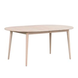 Pharao24.de Ausziehbarer Esstisch in Eiche White Wash massiv oval 210x74x105 cm Pharao24