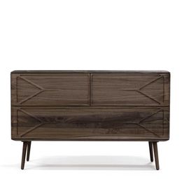 Pharao24.de Esszimmersideboard aus Nussbaum Massivholz Retrostil
