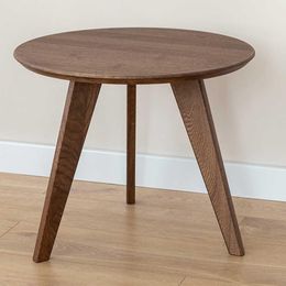 Pharao24.de Beistelltisch Holztisch massiv in runder Form mit Massivholzplatte