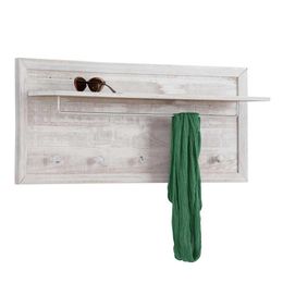 Pharao24.de H&auml;ngegarderobe in Creme Wei&szlig; Kiefer massiv 100 cm breit