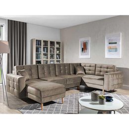 Pharao24.de Wohnlandschaft Ecksofa mit Schlaffunktion und Bettkasten