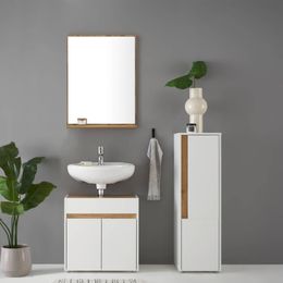 Pharao24.de Badezimmerset Badm&ouml;belkomplettset 34 cm tief in modernem Design (dreiteilig)