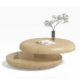 Pharao24.de Couchtisch Designertisch in Eichefarben mit schwenkbarer Tischplatte