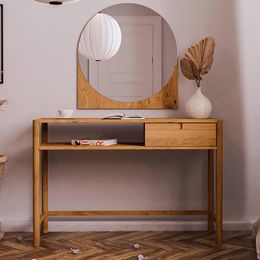 Pharao24.de Schminkkonsole mit Spiegel aus Wildbuche Massivholz 120 cm breit (zweiteilig)