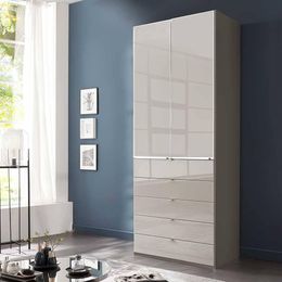 Pharao24.de Kleiderschrank Schlafzimmerschrank mit f&uuml;nf Schubladen in Grau