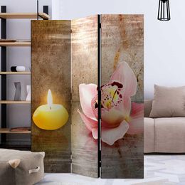 Pharao24.de Paravent Sichtschutz in Bunt Orchideen Motiv