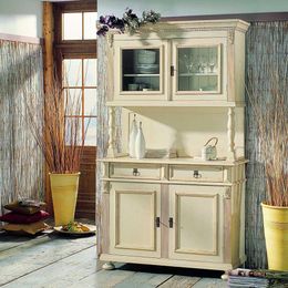 Pharao24.de Shabby Buffetschrank in Antikwei&szlig; Fichte Massivholz