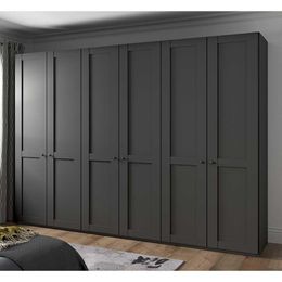 Pharao24.de Schlafzimmer XL Dreht&uuml;renschrank in Dunkelgrau 300 cm breit