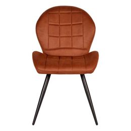 Pharao24.de Esszimmer Polsterstuhl in Cognac Braun Microfaser modern (2er Set)