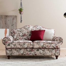 Pharao24.de Esszimmercouch mit 47 cm Sitzh&ouml;he buntes Vintage Blumen Motiv