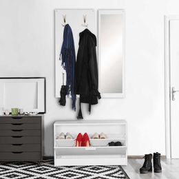 Pharao24.de Flurgarderobe weiss in modernem Design 80 cm breit (dreiteilig)
