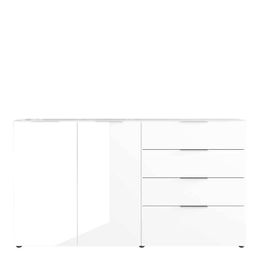 Pharao24.de Sideboard in Wei&szlig; Glas beschichtet Made in Germany